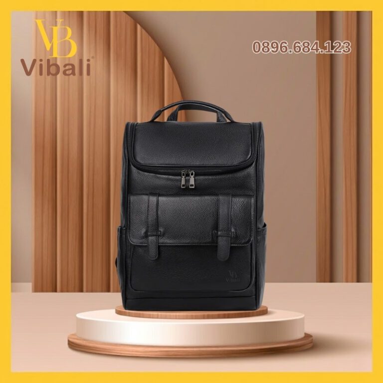 Balo da nam VBBD14 - Xưởng may balo da Vibali